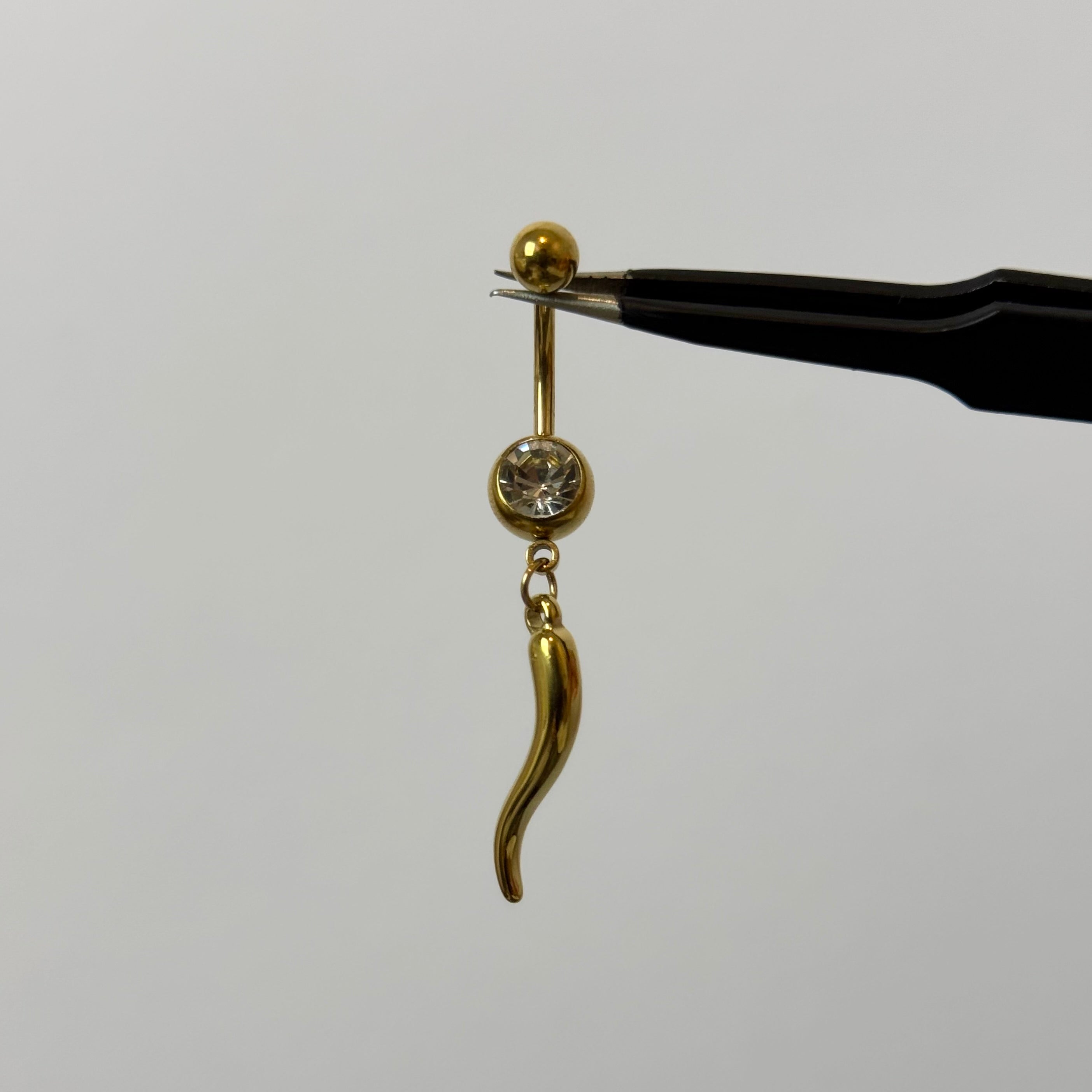Gold Chilli Belly Bar – ILLUSIVE JEWELS