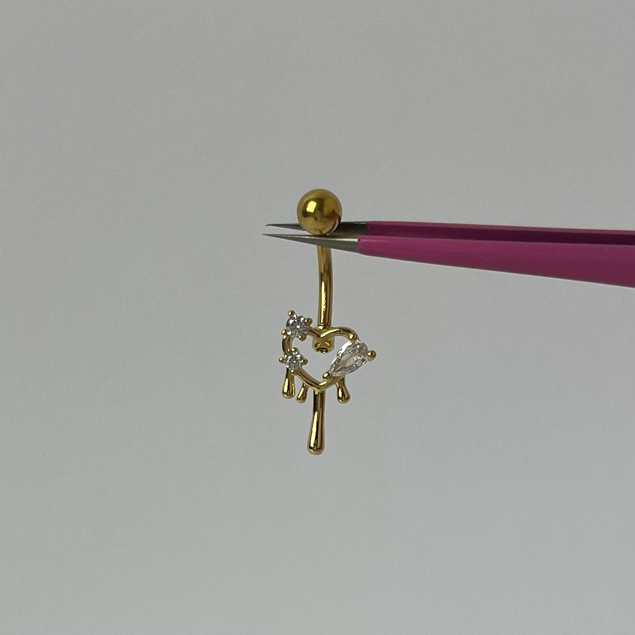 Gold Heart Drip Belly Bar – ILLUSIVE JEWELS